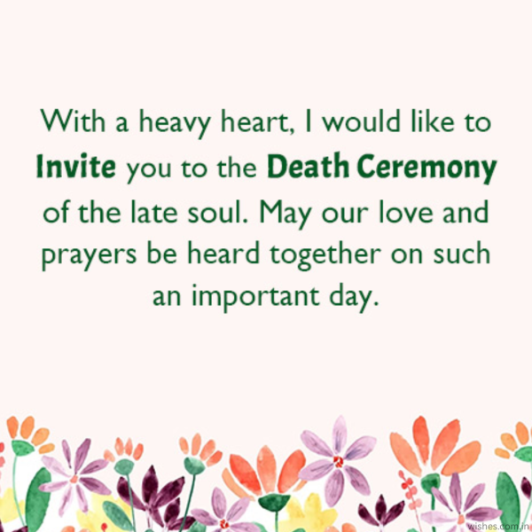 70+ Funeral Invitation Messages and Wording - Wishes